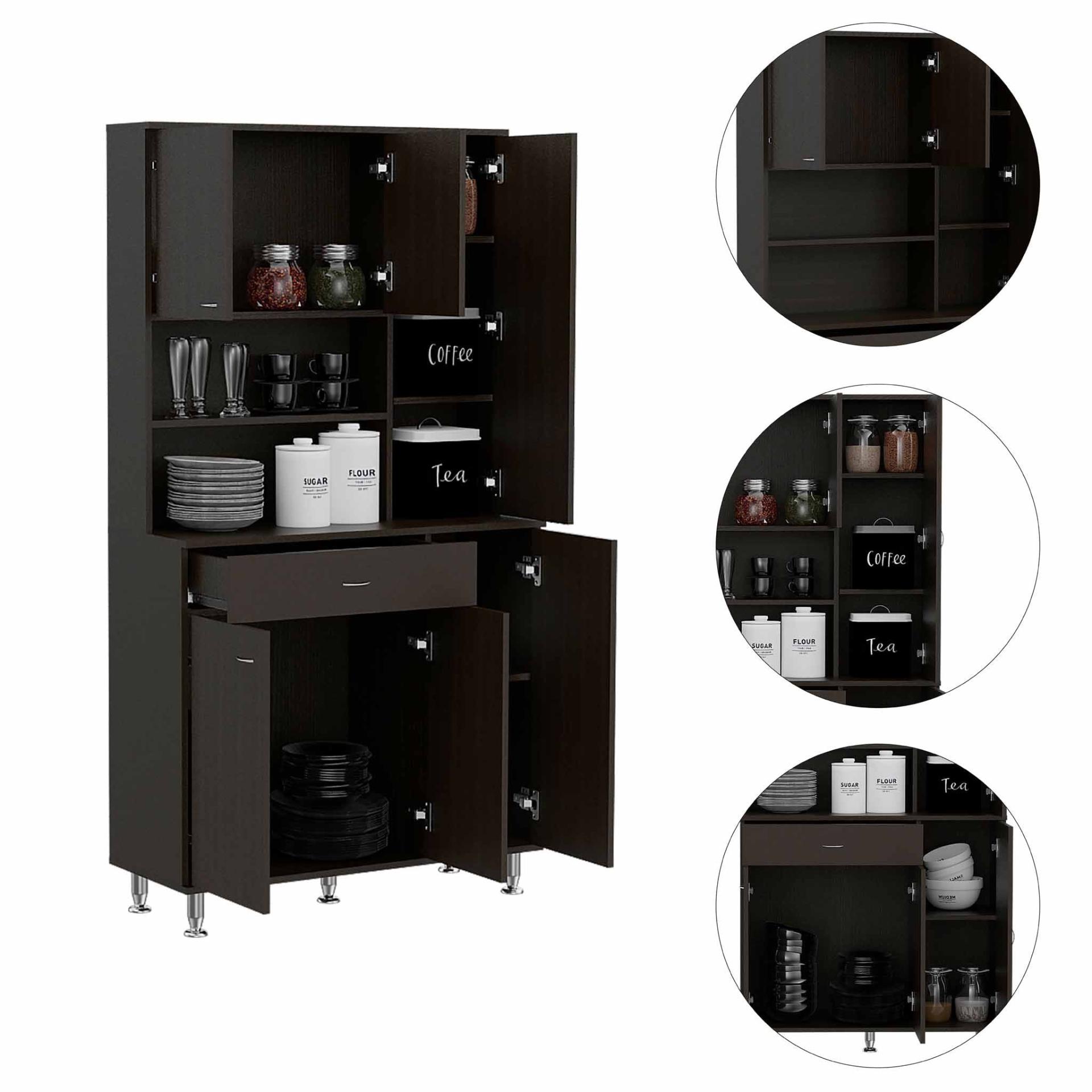 Helis 90 Pantry Double Door Cabinet, One Drawer, Two One Door Cabinet ... Helis 90 Pantry Double Door Cabinet, One Drawer, Two One Door Cabinet ...
