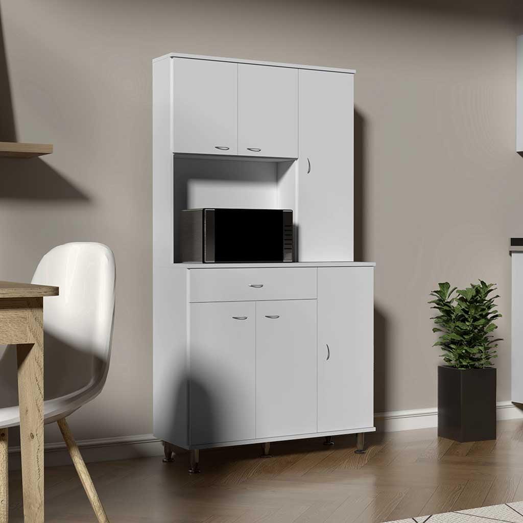 Helis 90 Pantry Double Door Cabinet, One Drawer, Two One Door Cabinet ... Helis 90 Pantry Double Door Cabinet, One Drawer, Two One Door Cabinet ...